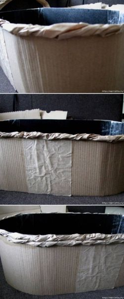 Como Fazer Cachepô de Papelão Reciclado 7