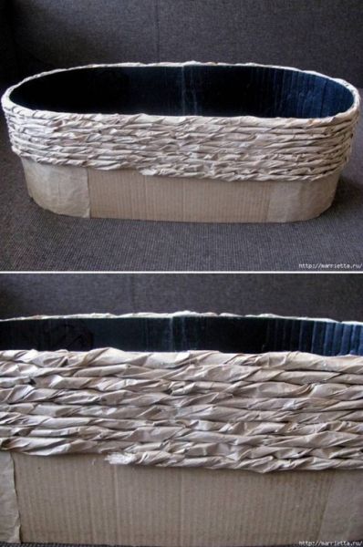 Como Fazer Cachepô de Papelão Reciclado
