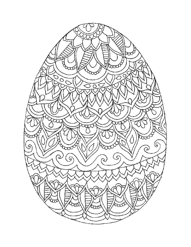 Molde de Ovo de Páscoa para Imprimir e Colorir